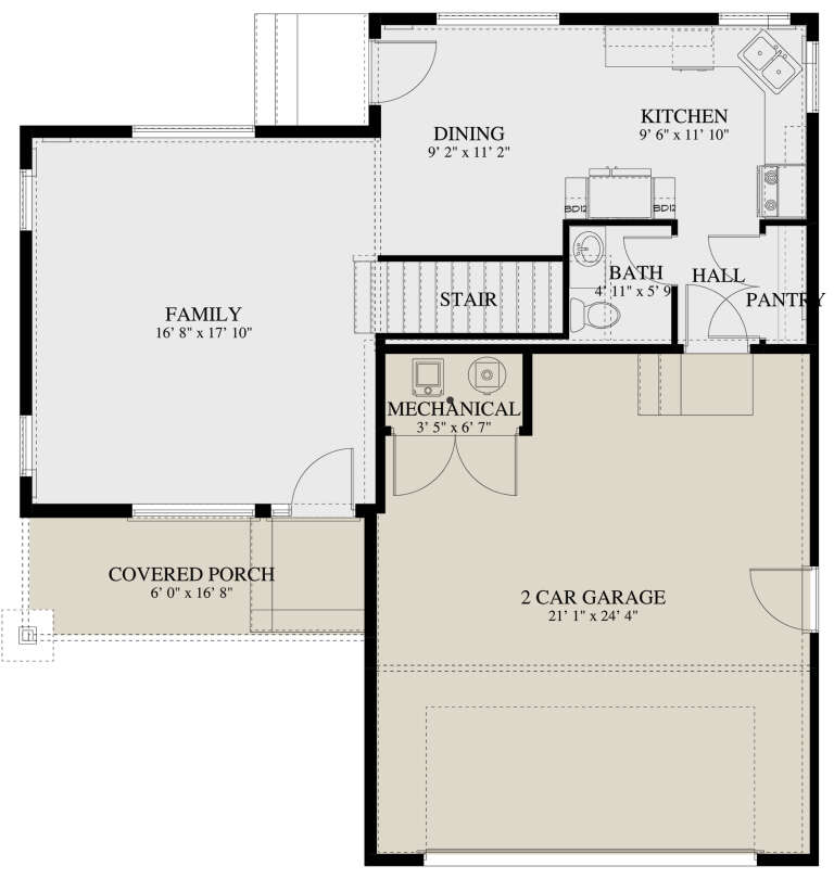 Traditional Plan: 1,728 Square Feet, 3 Bedrooms, 2.5 Bathrooms - 940-00854