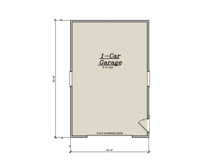 Traditional 1 Car Garage Plan - 384 Square Feet | Floor Plan #009-00322 ...
