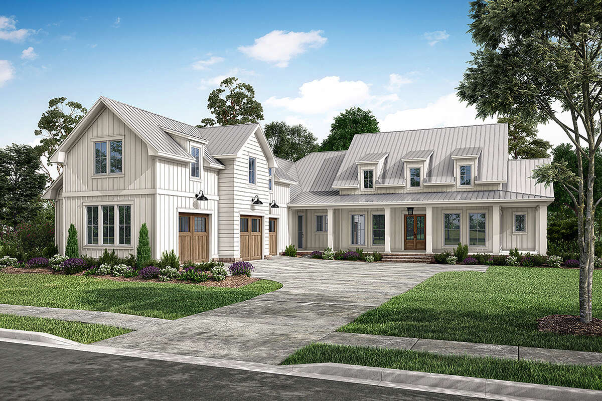 Modern Farmhouse Plan 3858 Square Feet 4 Bedrooms 3 Bathrooms 041