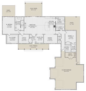 Modern Farmhouse Plan: 2,640 Square Feet, 2 Bedrooms, 2.5 Bathrooms ...