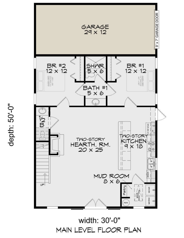 Barn Plan - 1,885 Square Feet, 4 Bedrooms, 2.5 Bathrooms | Floor Plan ...