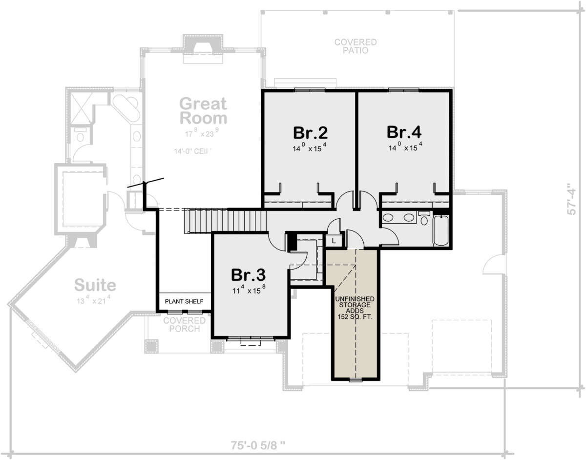 Southern Plan - 2,836 Square Feet, 4 Bedrooms, 2.5 Bathrooms | Floor ...