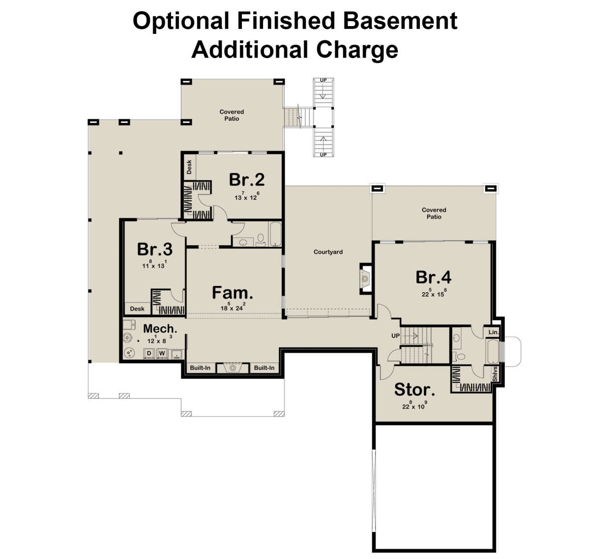 Contemporary Plan: 2,214 Square Feet, 1-4 Bedrooms, 1.5 Bathrooms - 963-00731