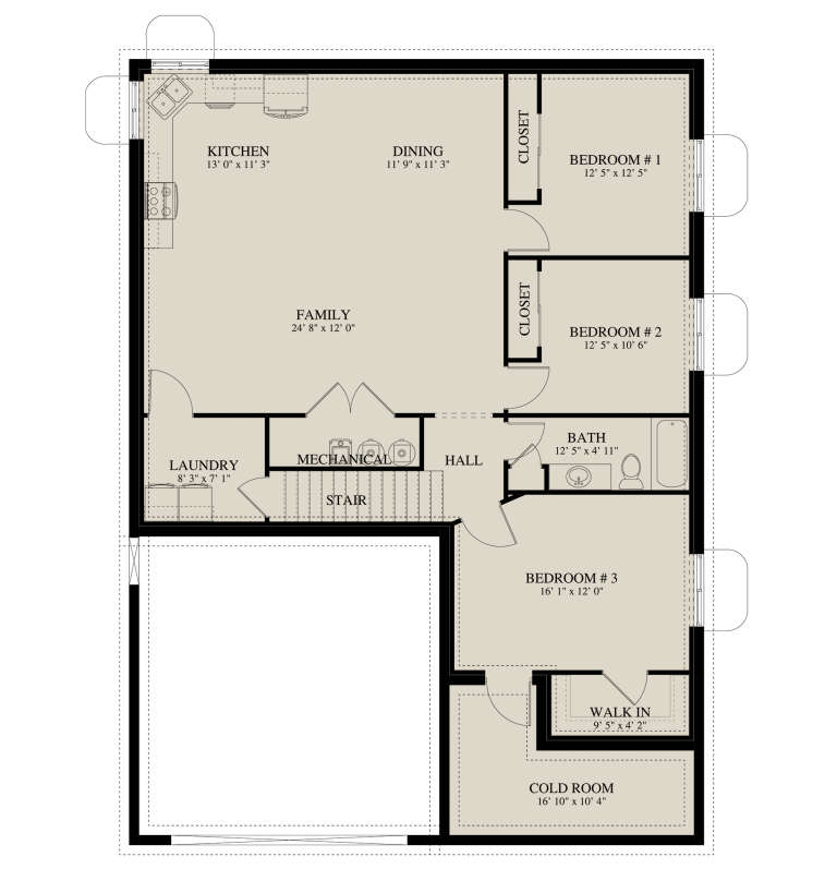 Cottage Plan - 1,545 Square Feet, 2-5 Bedrooms, 2 Bathrooms | Floor Plan #2802-00194 | America's ...