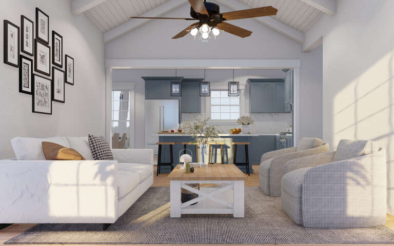 Cottage Plan: 1,284 Square Feet, 3 Bedrooms, 2 Bathrooms - 8318-00333