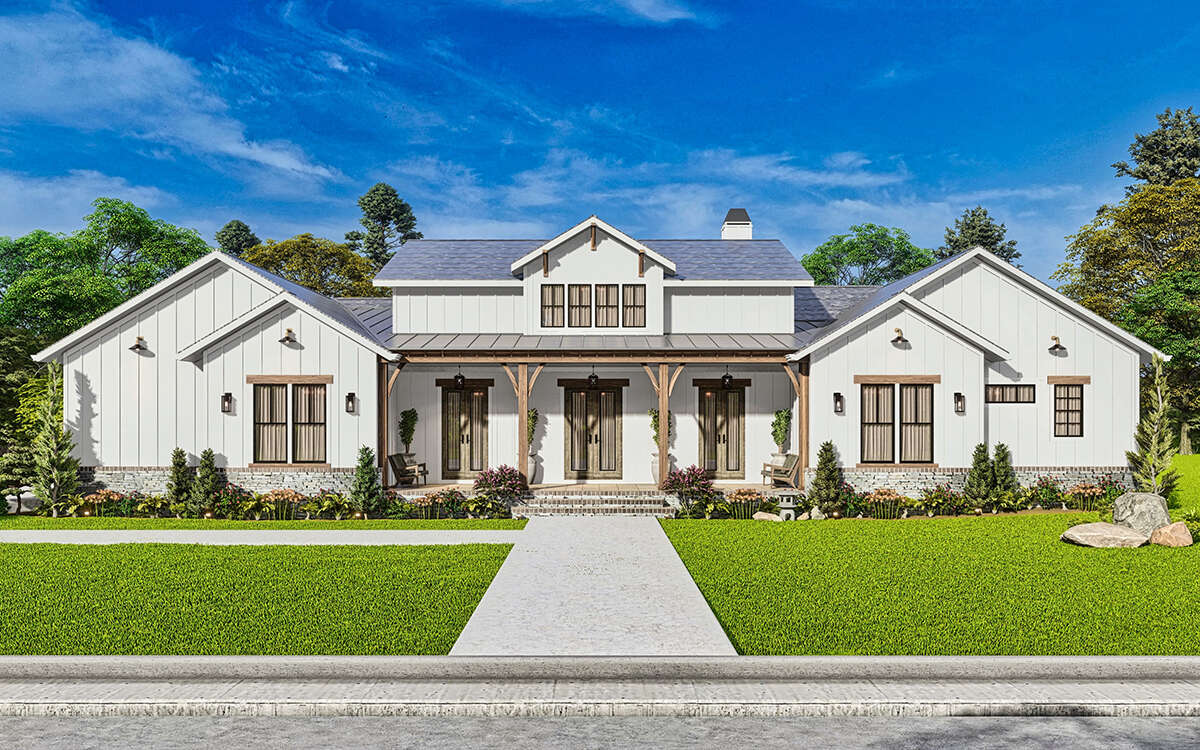 Modern Farmhouse Plan: 2,970 Square Feet, 4 Bedrooms, 3.5 Bathrooms ...