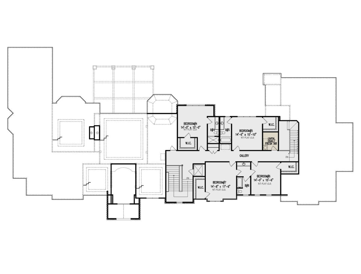 Traditional Plan: 8,339 Square Feet, 7 Bedrooms, 7 Bathrooms - 699-00364