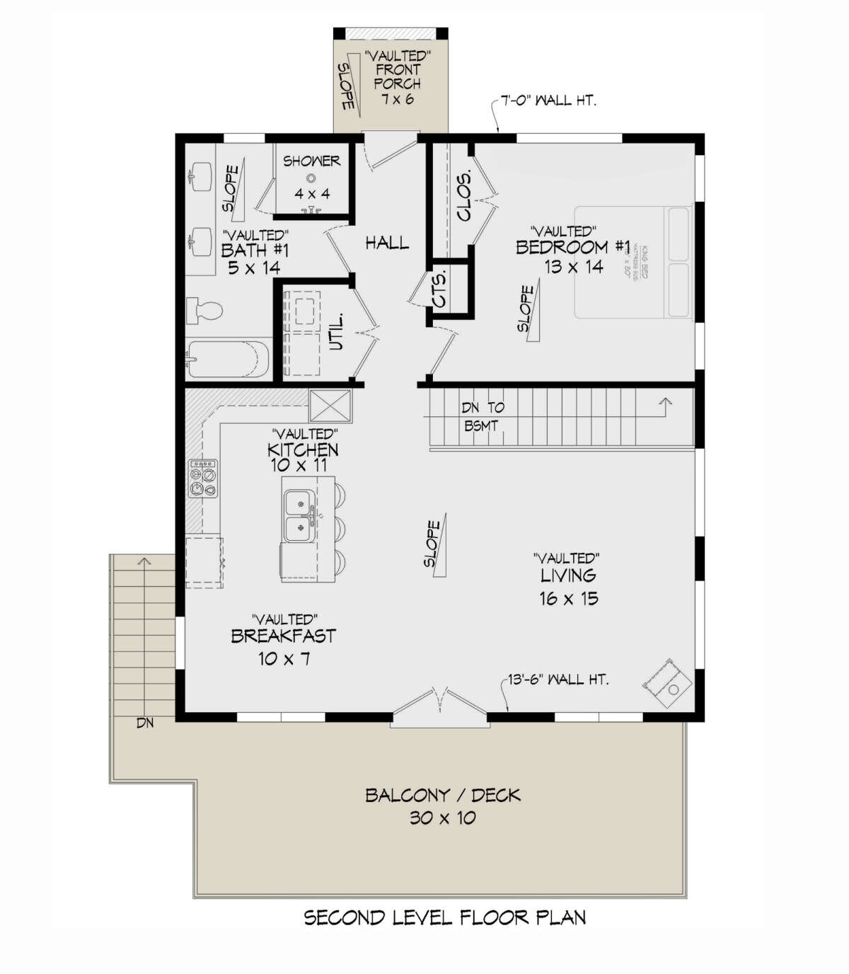 Modern Plan: 1,000 Square Feet, 1 Bedroom, 2 Bathrooms - 940-00745