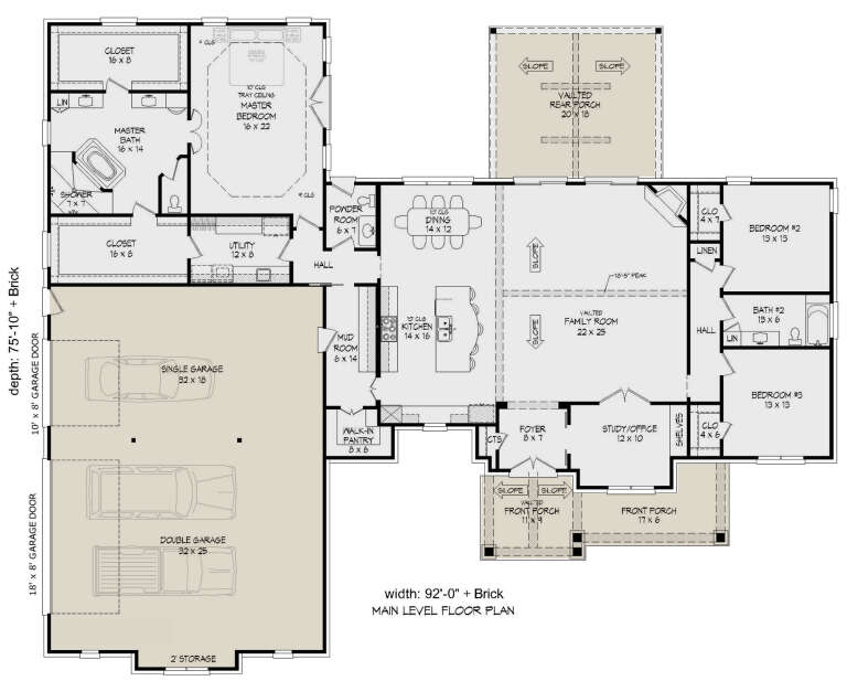 Traditional Plan - 3,067 Square Feet, 3 Bedrooms, 2.5 Bathrooms | Floor ...
