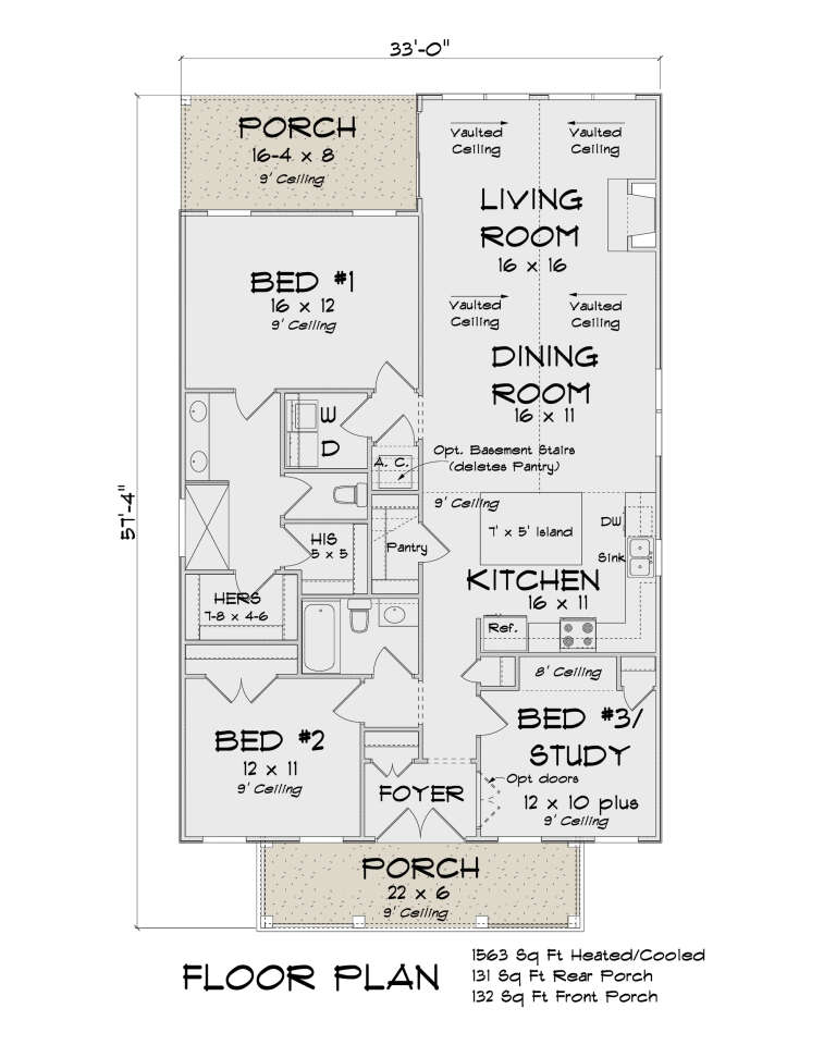 Cottage Plan - 1,563 Square Feet, 3 Bedrooms, 2 Bathrooms | Floor Plan ...
