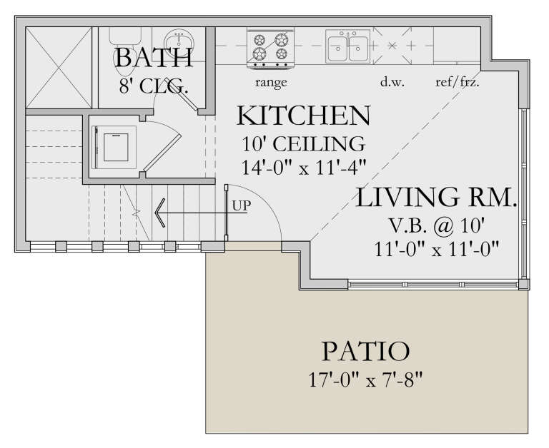 Modern Plan - 433 Square Feet, 1 Bedroom, 1 Bathroom | Floor Plan #6422 ...