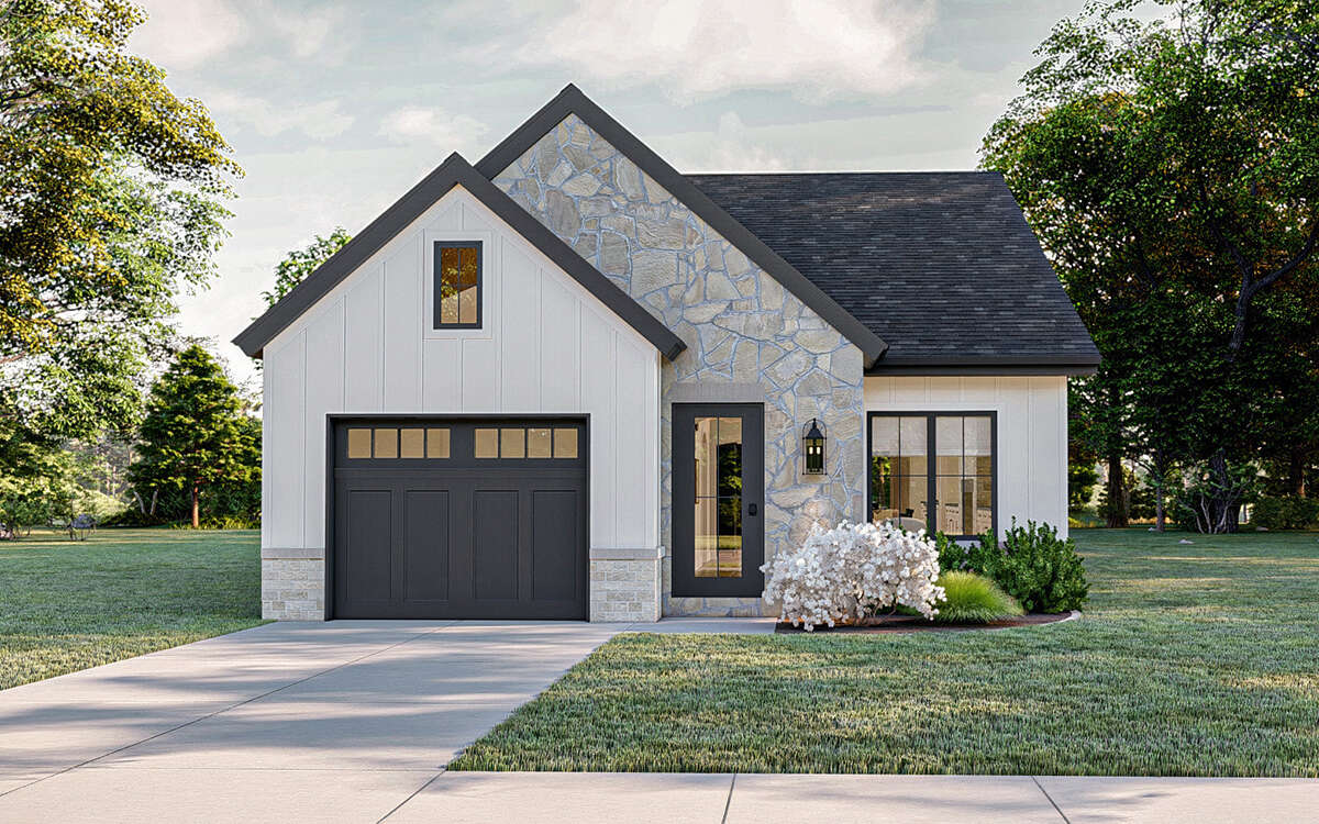 Cottage Plan: 1,231 Square Feet, 2 Bedrooms, 1 Bathroom - 963-00776