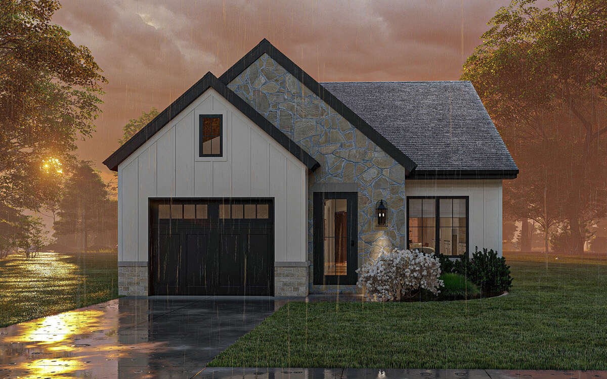 Cottage Plan: 1,231 Square Feet, 2 Bedrooms, 1 Bathroom - 963-00776