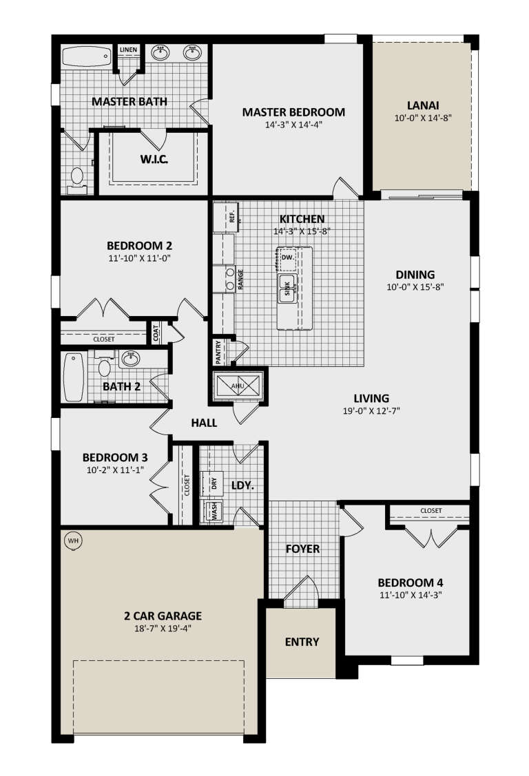 Traditional Plan: 1,719 Square Feet, 4 Bedrooms, 2 Bathrooms - 041-00182