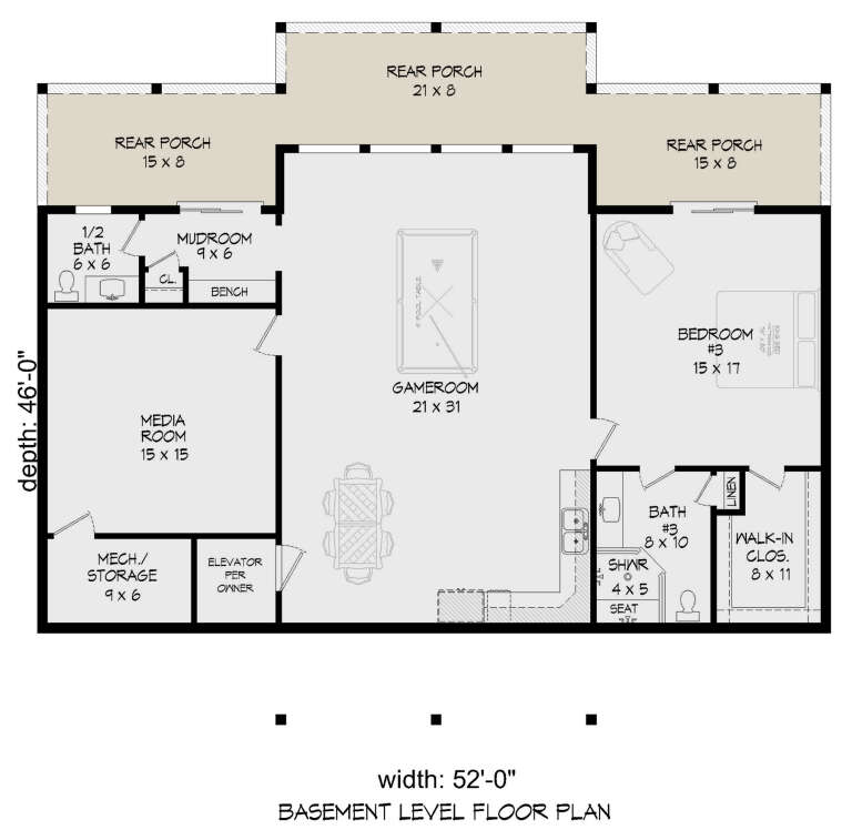 Lake Front Plan - 3,080 Square Feet, 3 Bedrooms, 4 Bathrooms | Floor ...