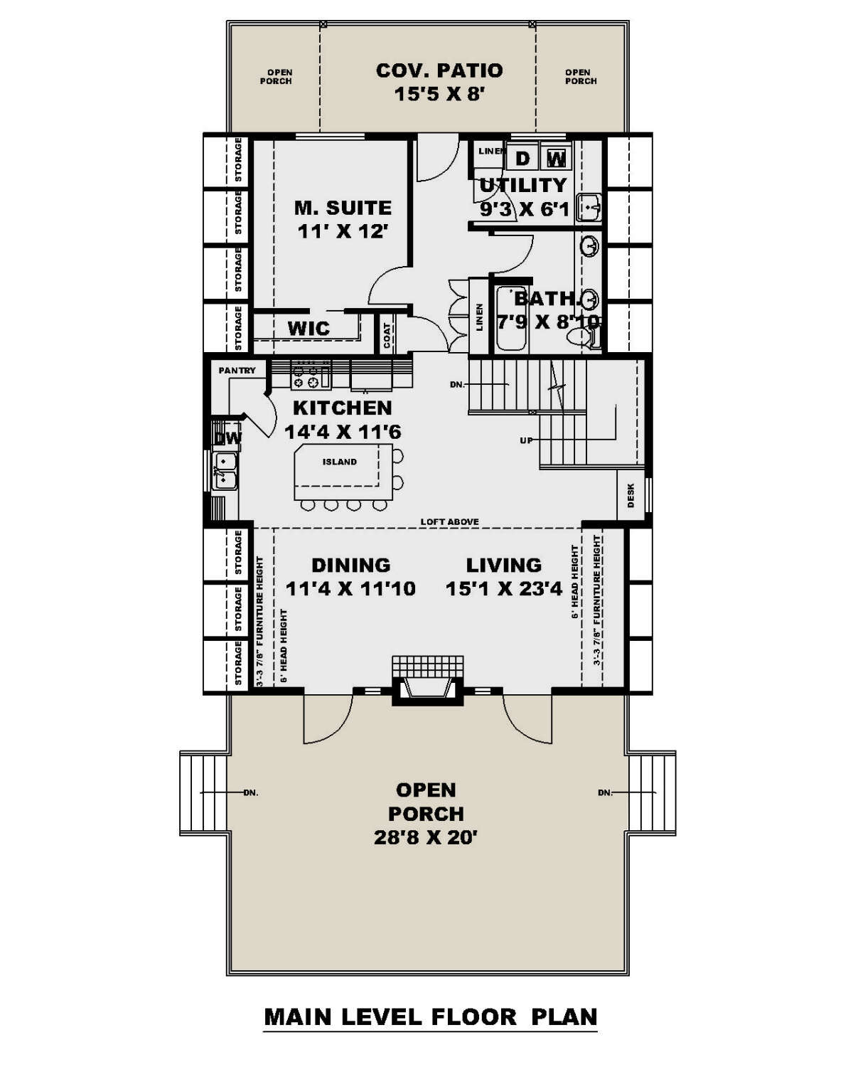 A Frame Plan: 1,607 Square Feet, 2 Bedrooms, 2 Bathrooms - 039-00741