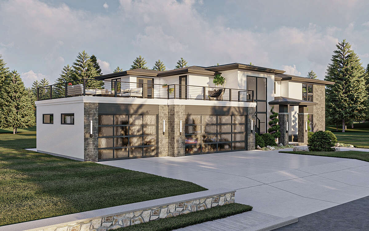 Modern Transitional Plan: 3,923 Square Feet, 4 Bedrooms, 3.5 Bathrooms ...