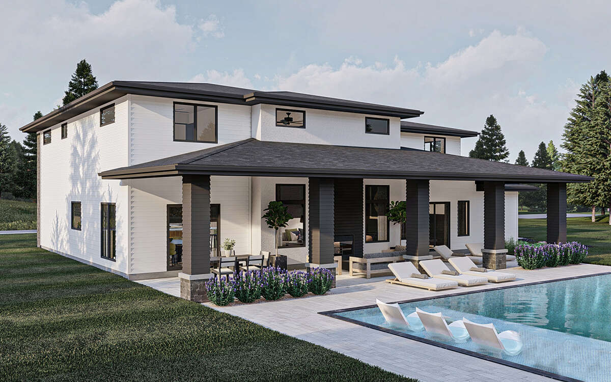 Modern Transitional Plan: 3,923 Square Feet, 4 Bedrooms, 3.5 Bathrooms ...