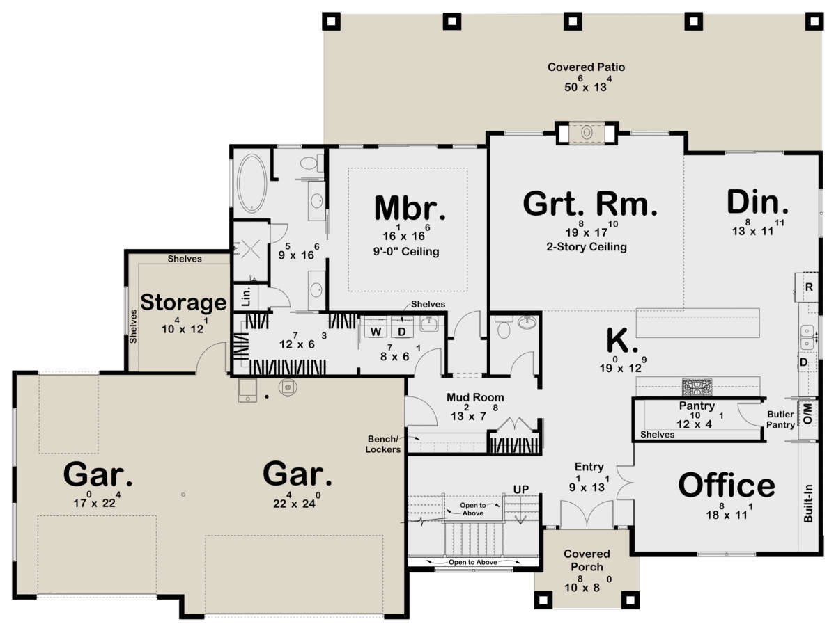 Modern Transitional Plan: 3,923 Square Feet, 4 Bedrooms, 3.5 Bathrooms - 963-00804