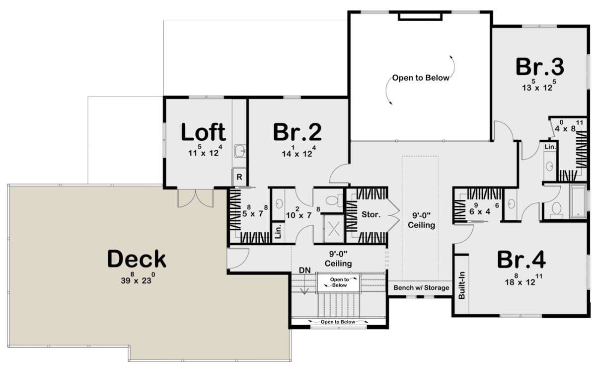 Modern Transitional Plan: 3,923 Square Feet, 4 Bedrooms, 3.5 Bathrooms ...