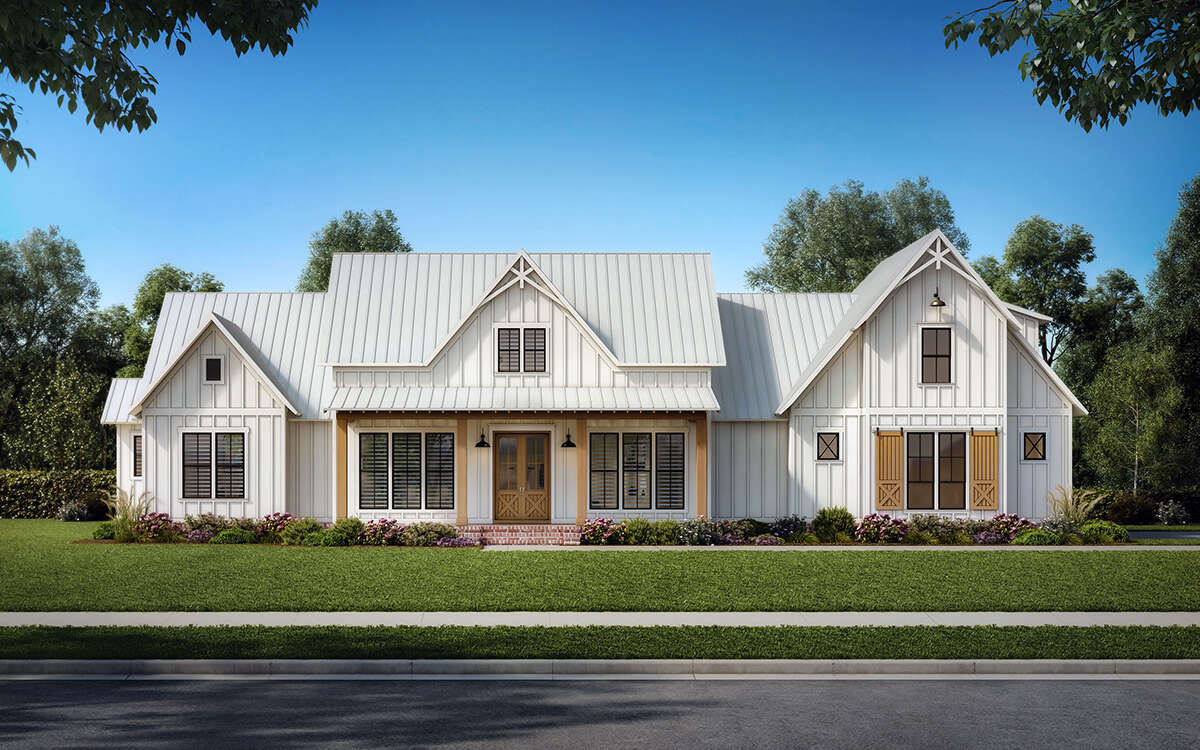 Modern Farmhouse Plan: 2,951 Square Feet, 4 Bedrooms, 3.5 Bathrooms ...