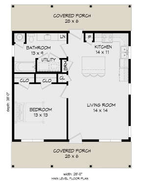 Cabin Plan - 728 Square Feet, 1 Bedroom, 1 Bathroom | Floor Plan #940 ...