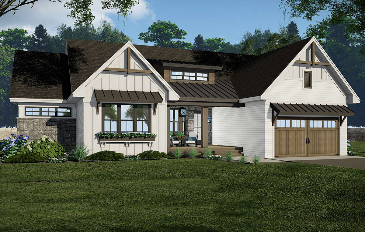 Craftsman Plan: 2,027 Square Feet, 4 Bedrooms, 2 Bathrooms - 098-00412