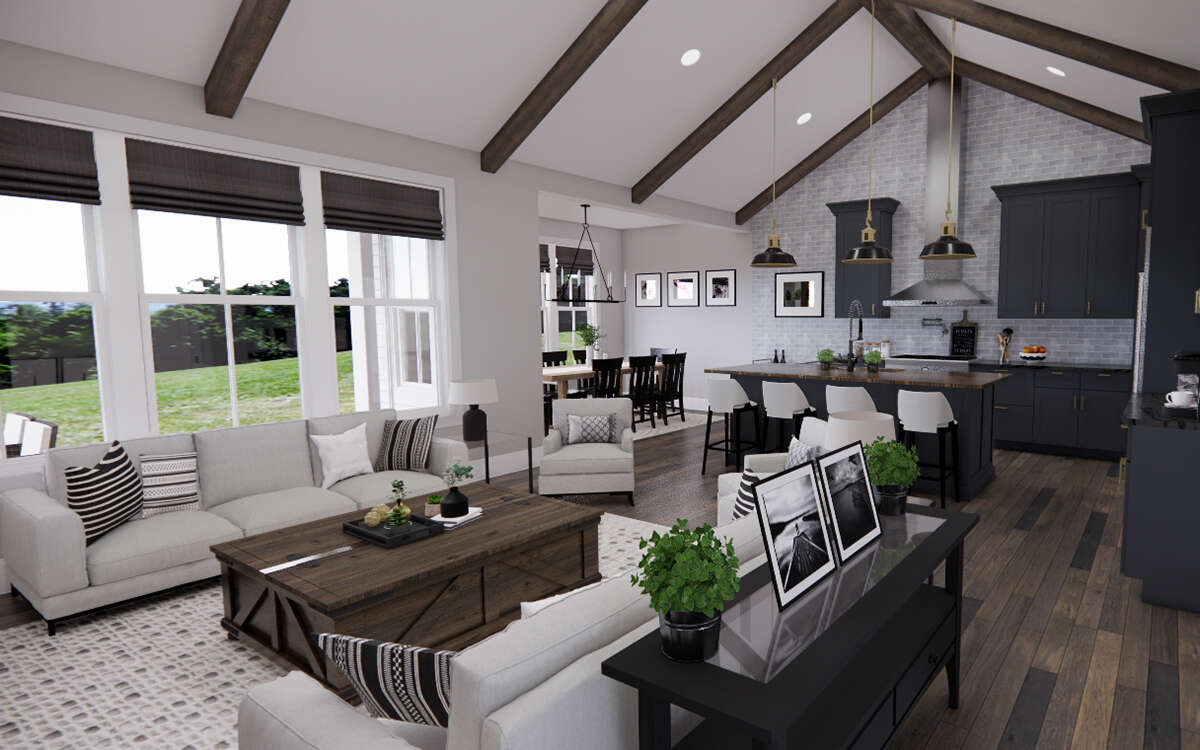 Craftsman Plan: 2,027 Square Feet, 4 Bedrooms, 2 Bathrooms - 098-00412