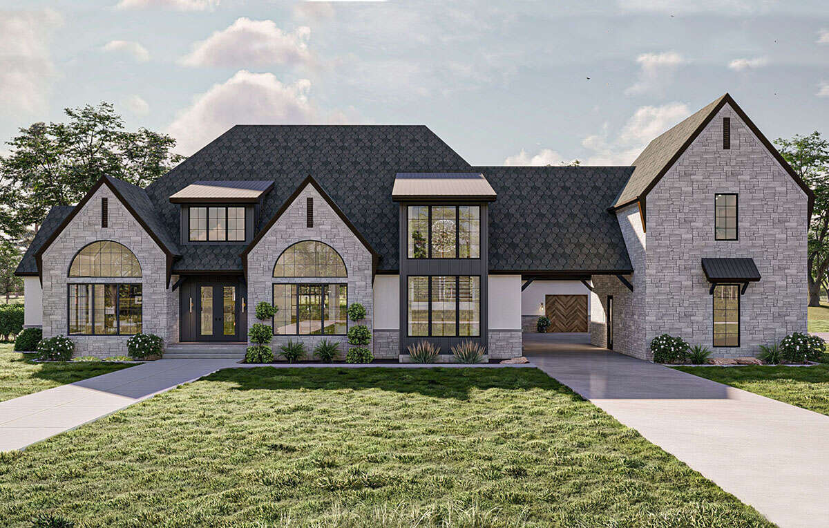 Modern Transitional Plan: 5,153 Square Feet, 5 Bedrooms, 5 Bathrooms ...