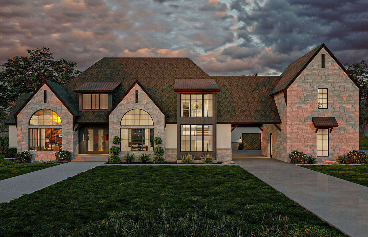 Modern Transitional Plan: 5,153 Square Feet, 5 Bedrooms, 5 Bathrooms ...