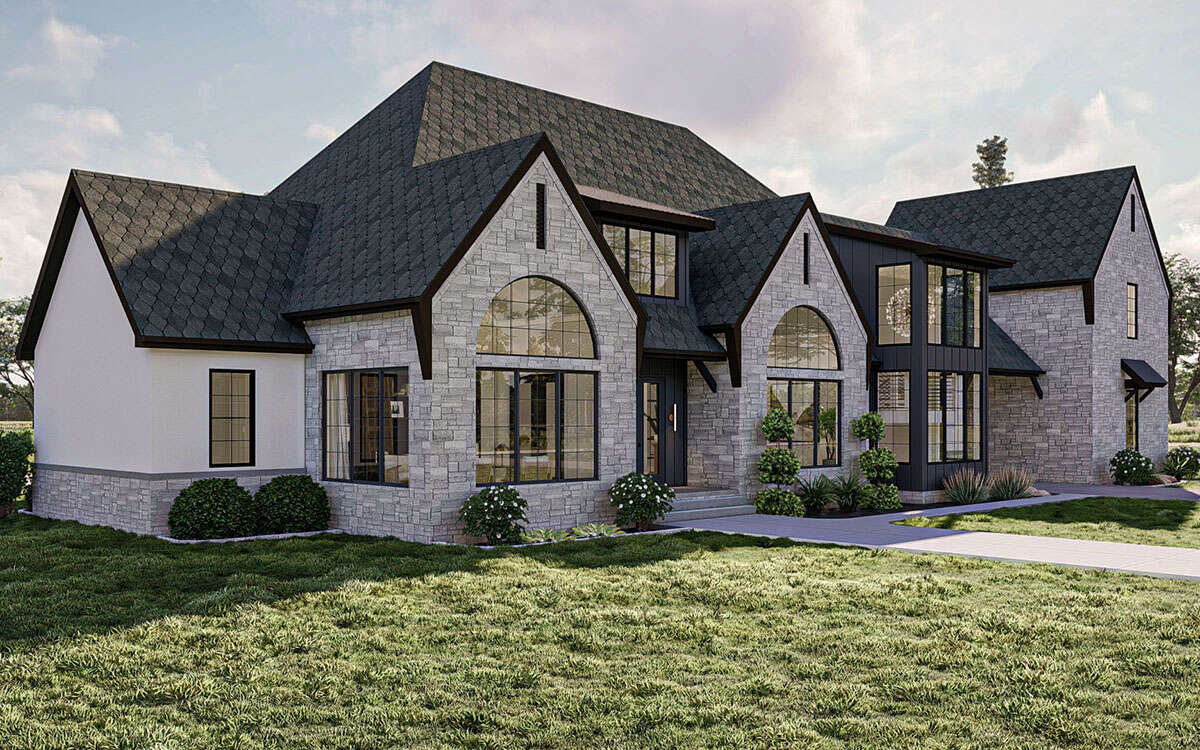 Modern Transitional Plan: 5,153 Square Feet, 5 Bedrooms, 5 Bathrooms ...