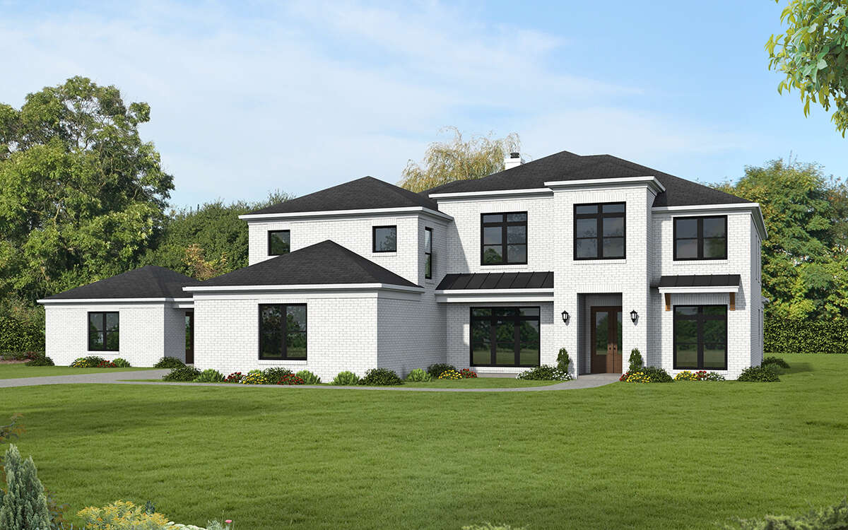 Modern Transitional Plan: 5,032 Square Feet, 5 Bedrooms, 4.5 Bathrooms ...