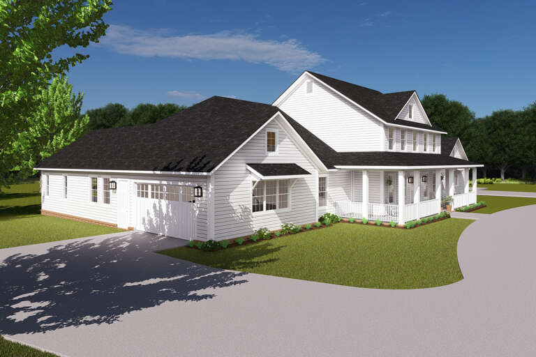 Farmhouse Plan - 4,952 Square Feet, 6 Bedrooms, 4.5 Bathrooms | Floor ...