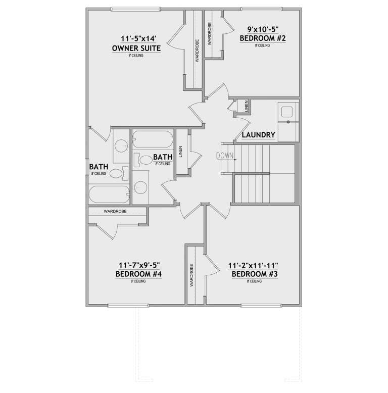 Traditional Plan - 1,606 Square Feet, 4 Bedrooms, 2.5 Bathrooms | Floor ...