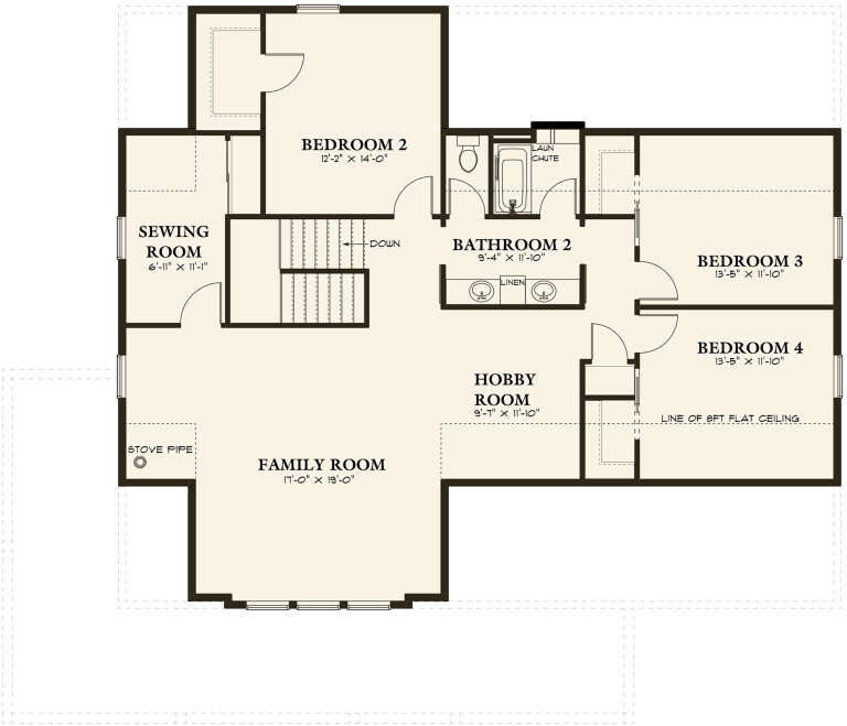 Craftsman Plan - 3,600 Square Feet, 4 Bedrooms, 2.5 Bathrooms | Floor ...