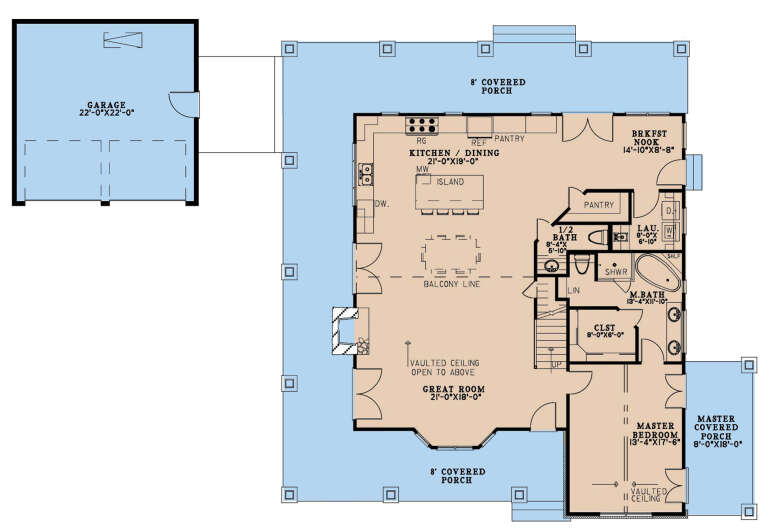 Craftsman Plan - 2,349 Square Feet, 3 Bedrooms, 2.5 Bathrooms | Floor ...