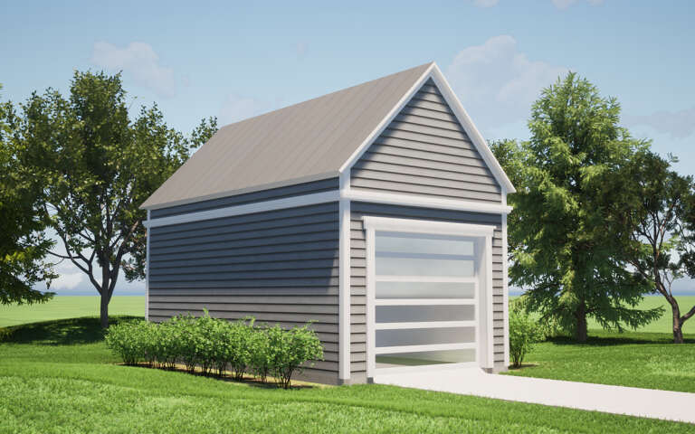 Traditional 1 Car Garage Plan - 312 Square Feet | Floor Plan #028-00204 ...