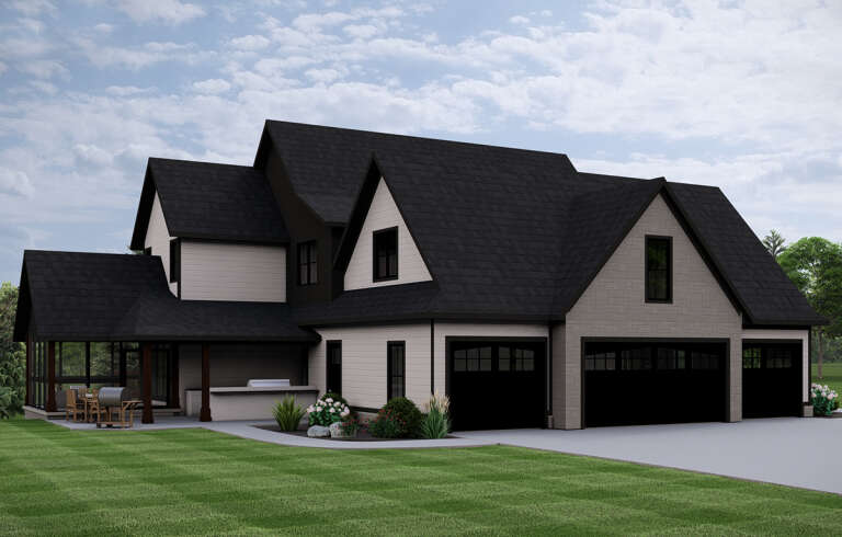 Craftsman Plan - 4,158 Square Feet, 5 Bedrooms, 3.5 Bathrooms | Floor ...