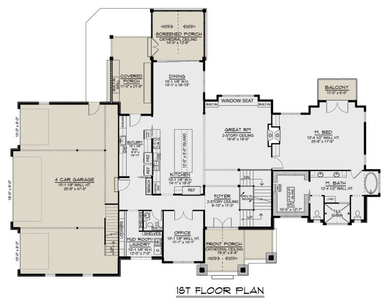 Craftsman Plan: 4,158 Square Feet, 5 Bedrooms, 3.5 Bathrooms - 5032-00266