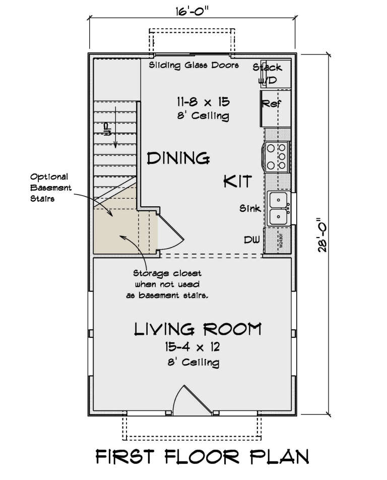 Cottage Plan - 896 Square Feet, 2 Bedrooms, 1 Bathroom | Floor Plan ...