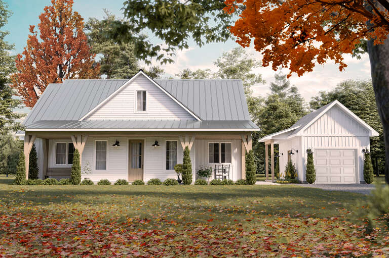 Modern Farmhouse Plan - 1,525 Square Feet, 3 Bedrooms, 2 Bathrooms ...