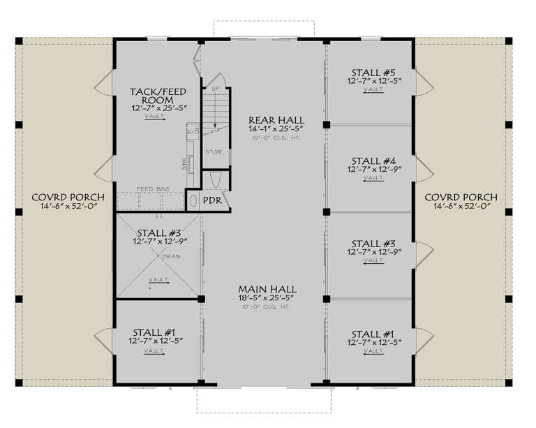 Barn Plan - 1,357 Square Feet, 1 Bedroom, 1.5 Bathrooms | Floor Plan ...