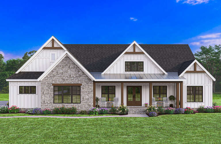 Modern Farmhouse Plan - 2,492 Square Feet, 4 Bedrooms, 3.5 Bathrooms ...