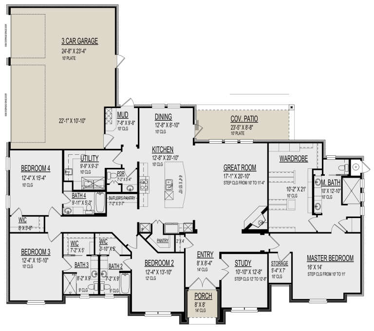 Traditional Plan - 3,338 Square Feet, 4 Bedrooms, 4.5 Bathrooms | Floor ...