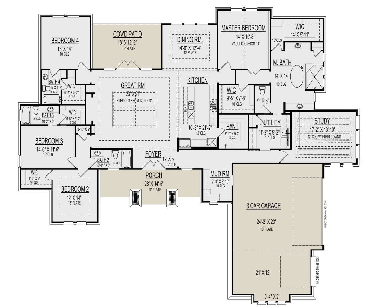 Contemporary Plan - 3,491 Square Feet, 4 Bedrooms, 4 Bathrooms | Floor ...