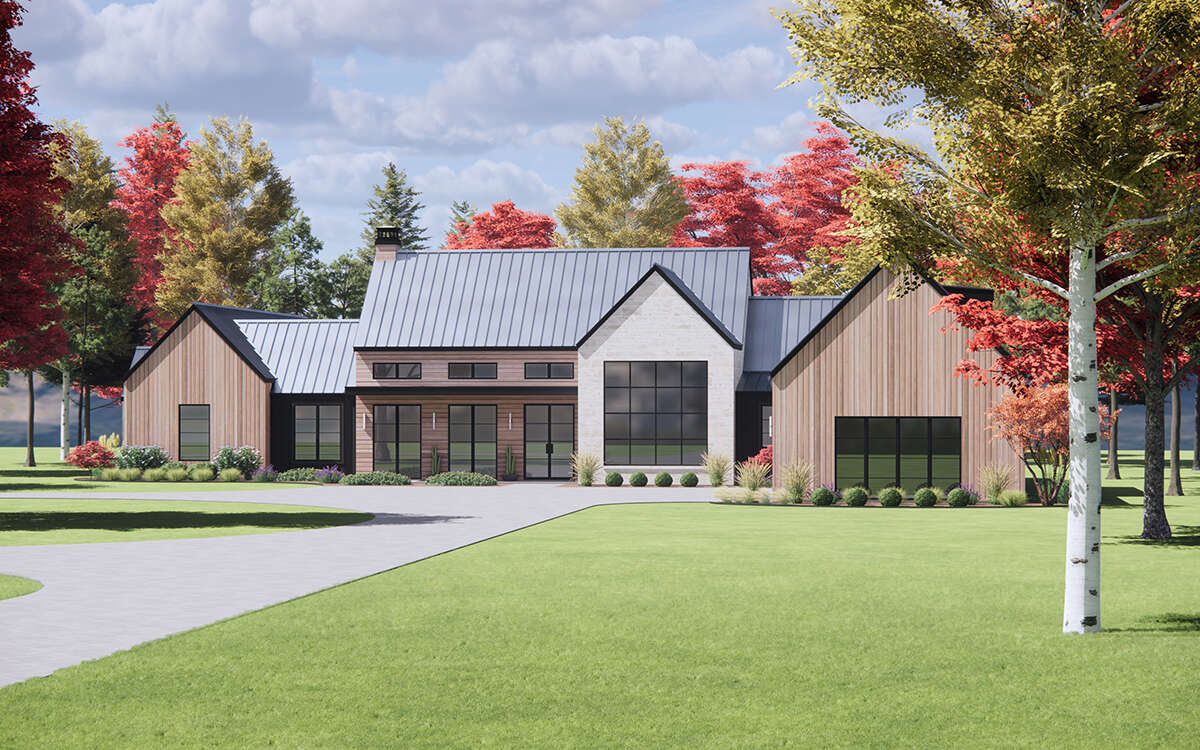 Modern Plan: 3,854 Square Feet, 4 Bedrooms, 4.5 Bathrooms - 7983-00001