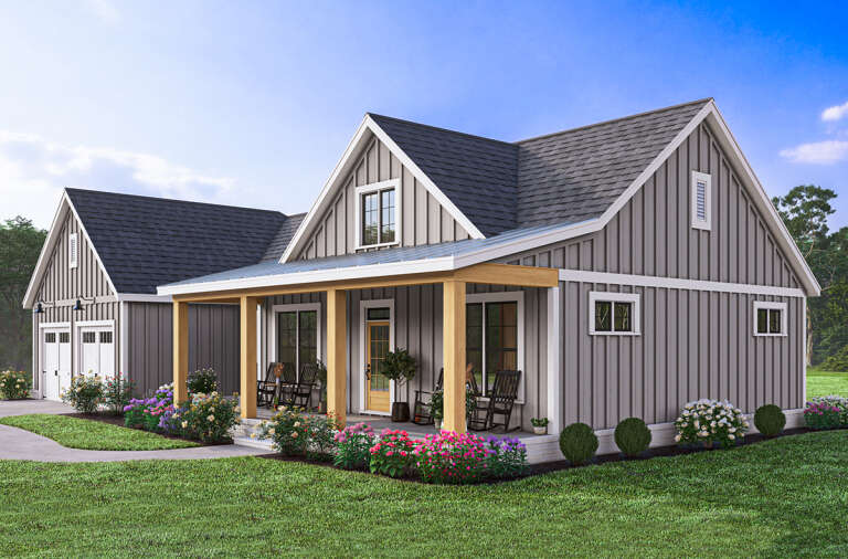 Modern Farmhouse Plan - 1,725 Square Feet, 3 Bedrooms, 2.5 Bathrooms | Floor Plan #009-00392 ...