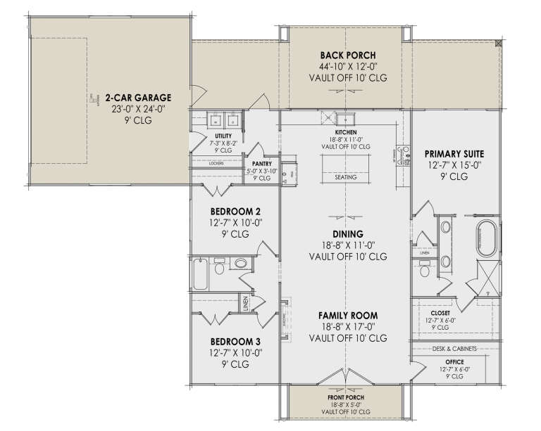 Modern Transitional Plan - 1,800 Square Feet, 3 Bedrooms, 2 Bathrooms ...