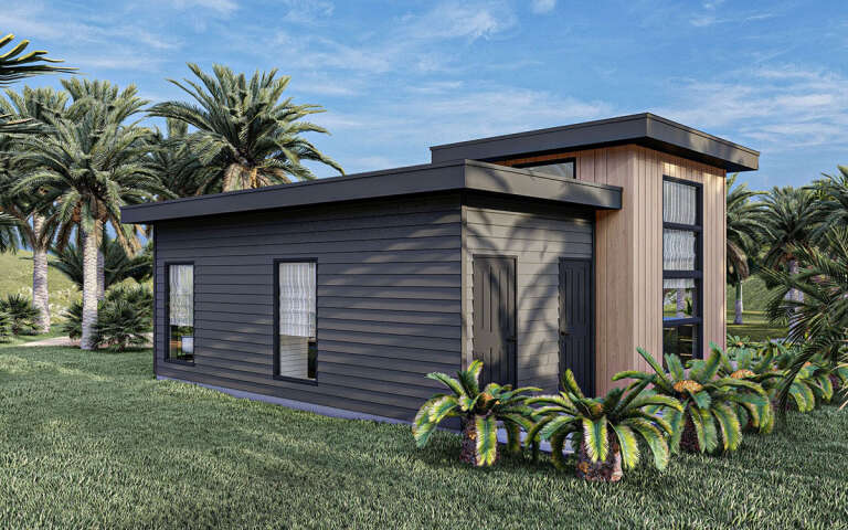Modern Pool House Plan - 623 Square Feet, 0.5 Bathroom | Floor Plan ...