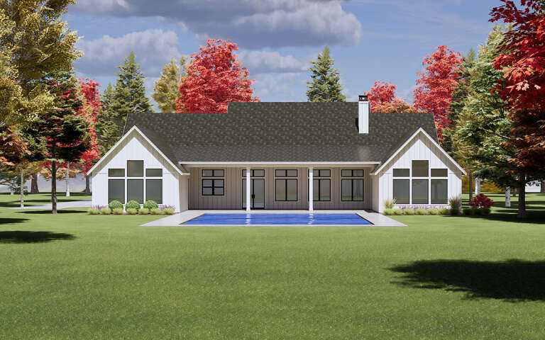 Modern Farmhouse Plan - 4,083 Square Feet, 4 Bedrooms, 4.5 Bathrooms ...